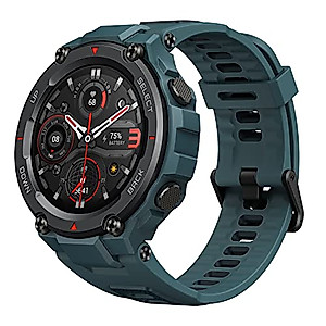 Amazfit T-Rex Pro Smart Watch for Men Rugged Outdoor GPS Fitness Watch, 15 Military Standard Certified, 100+ Sports Modes, 10 ATM Water-Resistant, 18 Day Battery Life, Blood Oxygen Monitor, Blue