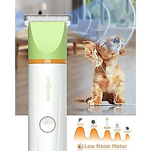 unibono Dog Cat Grooming Kit, All-in-One Low Small Noise Paw Trimmer Electric Puppy Hair Clippers Rechargeable Cordless IPx7 Waterproof Claw Trimmer Shaver Nail Grinder for Small to Medium Pet