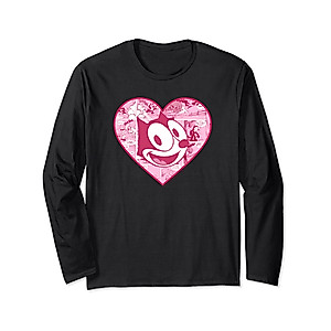 Felix the Cat Heart Comic Fill Long Sleeve T-Shirt