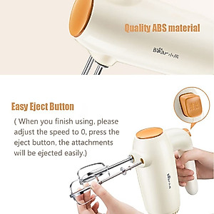 Bear Hand Mixer Electric DDQ-B01K1 125W Ultra Power Stand-up Kitchen Handheld Mixers with 2 Beaters/5-Speed Adjustment for Whipping Mixing Cookies/Brownies/Cakes 220V
