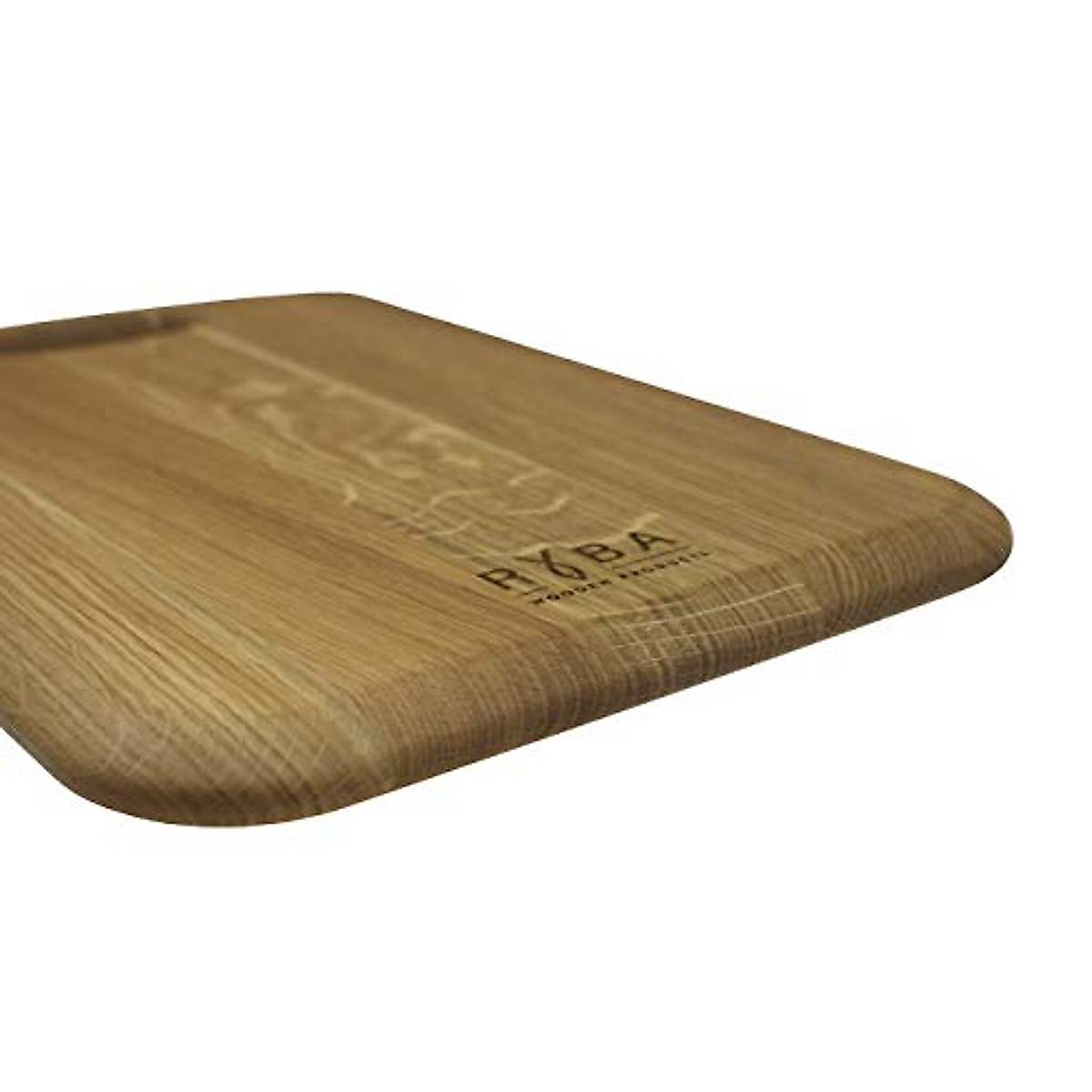 RYBA Hanging Wooden Chopping Board - Premium Solid Oak Wood - Great for Chopping and Serving Appetiser - Alternative Stylish Wooden Cheese Board – Oak Cutting Board with Hanging Hole (11x7,9x0,8")