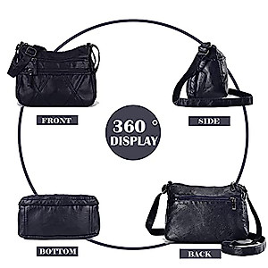 Mini Crossbody Bags for Women Leather Shoulder Purses Vegan women Cross body Bag Small Purse and Handbag Lightweight Ladies Pocketbook Blue