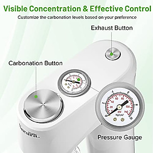 Secura Home Sparkling Water Machine, Cordless Soda Maker with Pressure Gauge, Quick & Customize Carbonation for Any Drink, with BPA Free PET Bottle, Compatible 60L CO2 Exchange Cylinder (NOT Included)