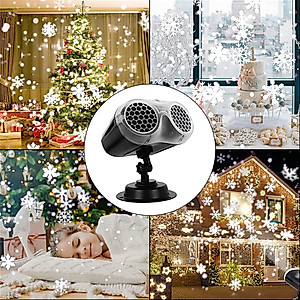 C/G Christmas Snowflake Projector Lights Highlight Version LED Snowfall Show Projector Waterproof Landscape Christmas Decorations Lighting for Xmas Home Party Wedding Garden Patio