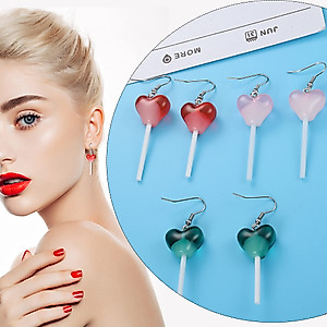 Ubjuliwa 12 Pairs Creative Unique Simulation Cute Colorful Resin Candy Dangle Earring Handmade Kawaii Food Earrings Set for Women Jewelry
