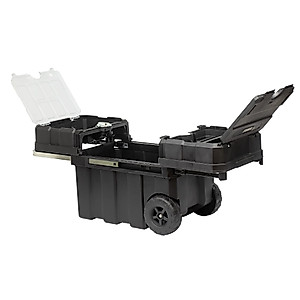 WILADU 24in Rolling Tool Box, Portable Black Resin Toolbox