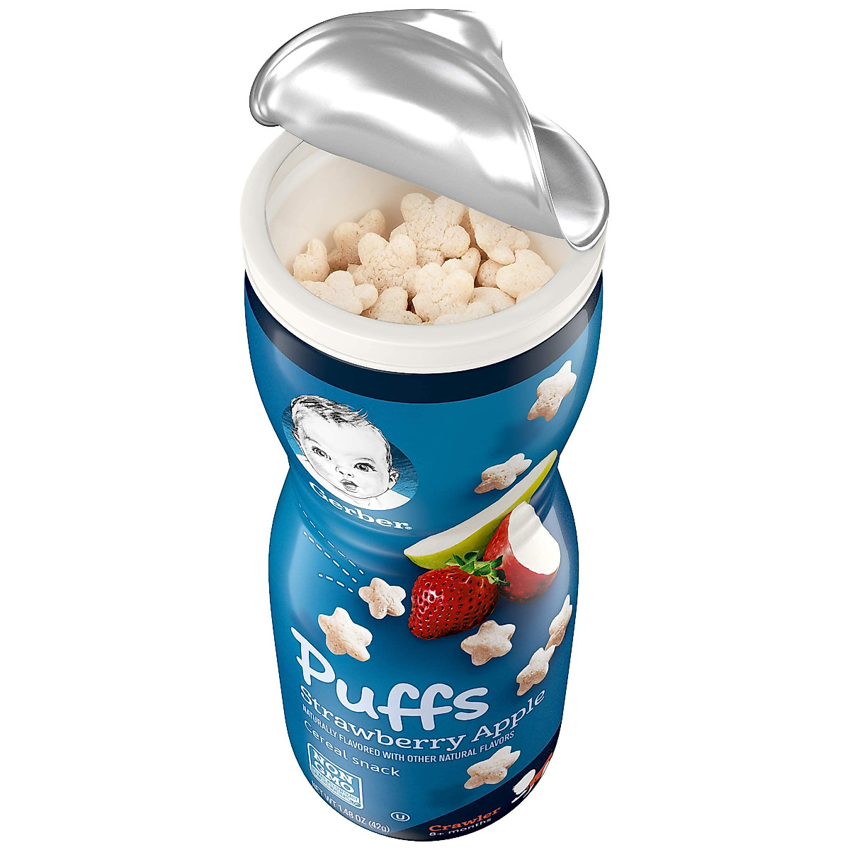 Gerber Graduates Puffs Cereal Snack Variety Pack - Blueberry, Strawberry-Apple, Sweet Potato 1.48 Ounce (Variety Pack of 3)