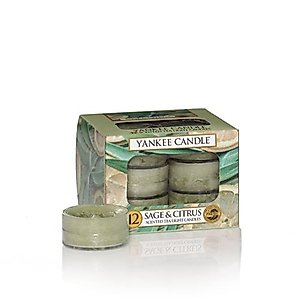 Yankee Candle Sage & Citrus Tea Light Candles, Fresh Scent