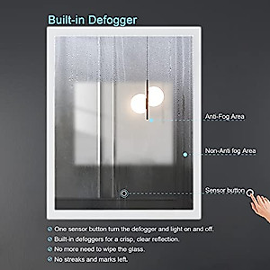 Wemin Smart Home Surface 24x30 Inch LED Mirror Medicine Cabinet with Adjustable Color Temp, LED Lighted Medicine Cabinet w/Defogger, Light Color Dimmer(2700-6500K), Outlets & USB (24x30)