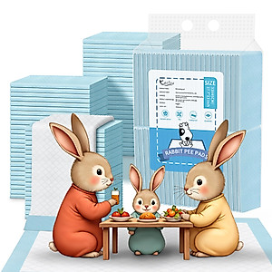 Rabbit Pee Pads, Disposable Super Absorbent Diaper, Pet Toilet/Potty Training Pads for Guinea Pigs, Hedgehog, Hamsters, Chinchillas, Cats, and Other Small Animals (33×45CM-100 Counts)