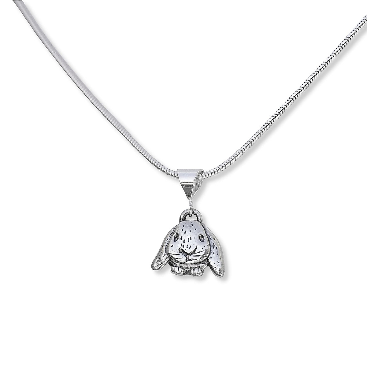 The Magic Zoo Sterling Silver Lop Eared Bunny Pendant for Women– Lop Bunny Gifts for Women – Handcrafted Lop Rabbit Jewelry for Women