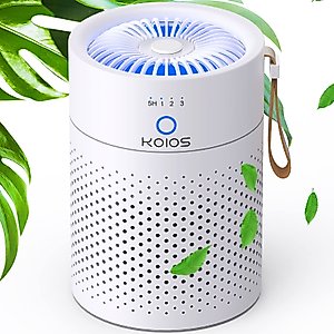 Air Purifiers for Home, KOIOS H13 HEPA Air Purifier for Bedroom Small Room Office Desk, Air Filter for Pets Hair Dander Smoke Pollen, Night Light,100% Ozone Free