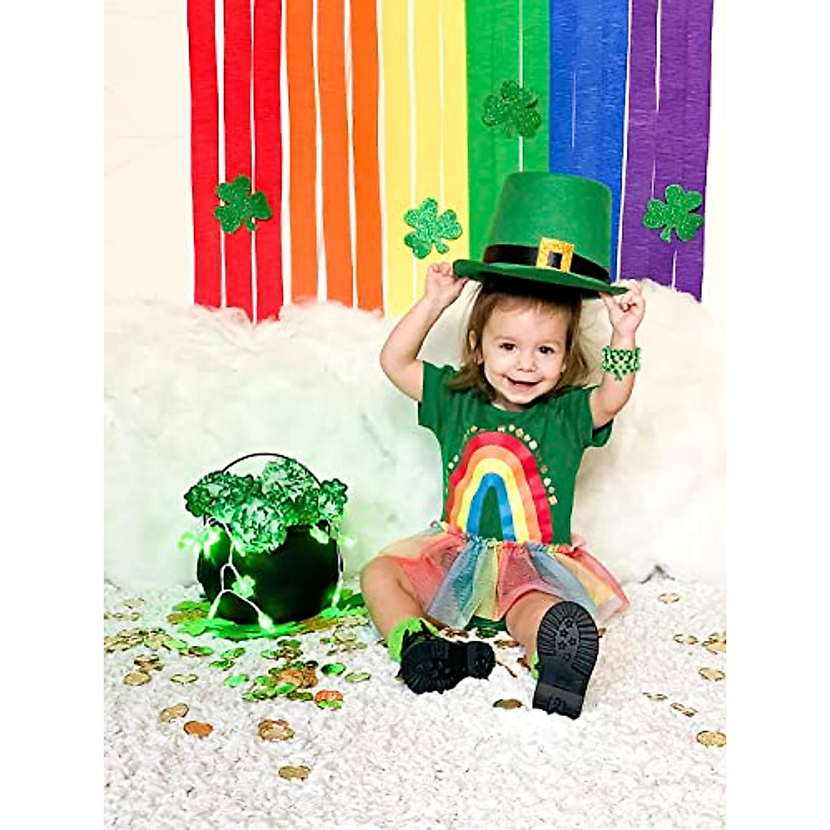 BSJELL 5 Pack Beaded Bracelet Stackable Christmas Thanksgiving St. Patrick’s Day Valentine's Day Beaded Stretch Bracelet Holiday Charm Bracelets Festive Jewelry Gifts for Women (Green)