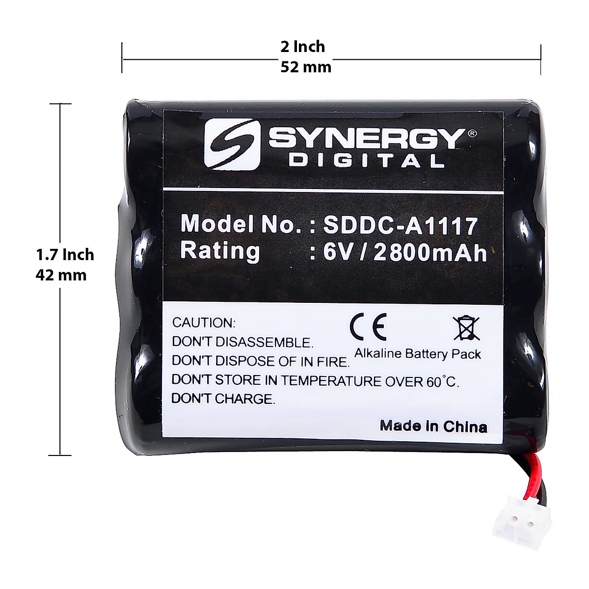 Synergy Digital Door Lock Batteries, Compatible with Saflok A28310 Door Lock, (Alkaline, 6V, 2800 mAh), Combo-Pack Includes: 5 x SDDC-A1117 Batteries
