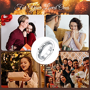 Ladytree Christian S925 Sterling Silver Spinner Ring for Anxiety Inspirational Ring Fidget Worry Relieving Boredom ADHD Autism Band for Women Size 6