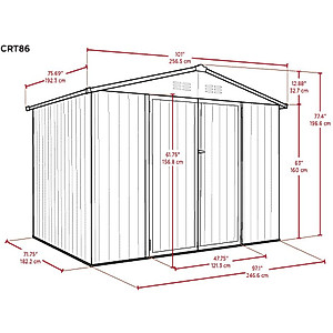 Cover-It 8x6 Metal Outdoor Galvanized Steel Storage Shed with Swinging Double Lockable Doors for Backyard or Patio Storage of Bikes, Grills, Supplies, Tools, Toys, for Lawn, Garden, and Camping, Tan