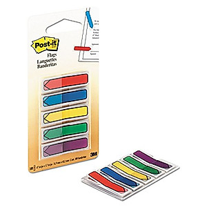 Post-It 684Arr1 Arrow 1/2-Inch Page Flags, Blue/Green/Purple/Red/Yellow, 20/Color, 100/Pack