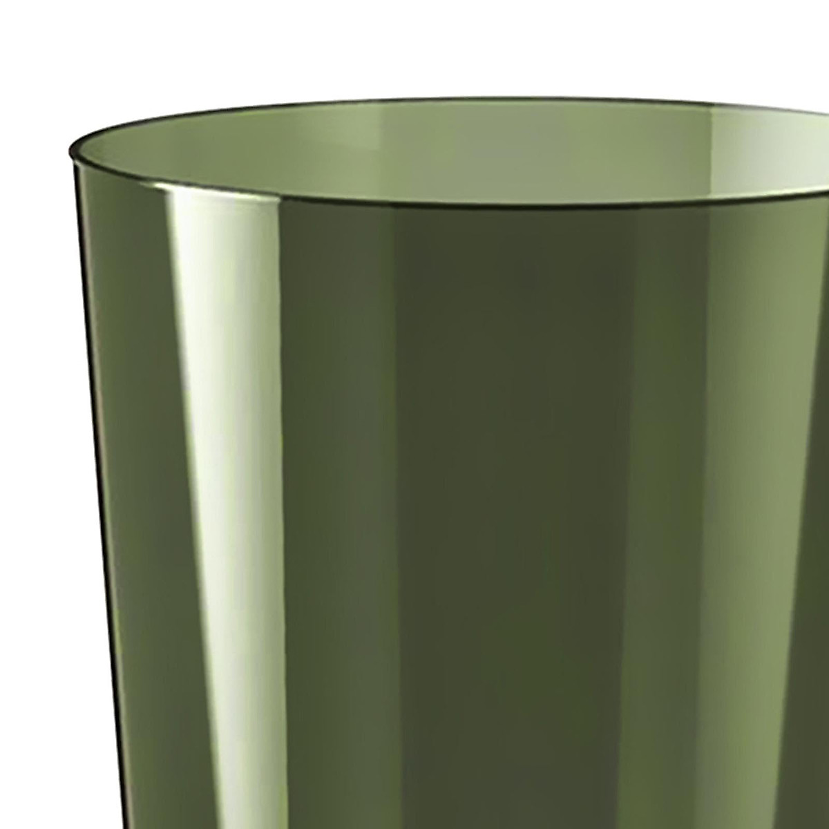 Qianly Wastepaper Basket Dustbin, Clear Round Rubbish Bin, Trash Can for Kids Room Office Kitchen Dressing Table Home, Green M