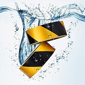 Waterproof Reflective Safety Tape Roll 2"X150' Yellow Black Striped Floor Marking Tape Hazard Caution Warning Tape Auto Truck Self-adhesive Safety Sticker Strips for Wall Factory Trailer Vehicle