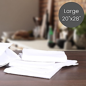 Cote De Amor 12 Pack White 20x28 Flour Sack Dish Towels White, Cotton Kitchen Napkins, Flour Sack Tea Towels, Multi Purpose