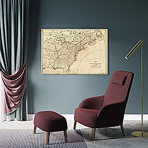 Wugod North America Map (1768) Canvas Poster and Wall Art Picture Print Modern Home Bedroom Bars Decoration Posters 24x36inch(60x90cm)