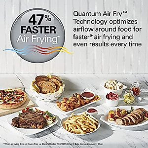 Hamilton Beach Quantum Fast Air Fryer Countertop Toaster Oven with Large Capacity, Fits 6 Slices or 12” Pizza, 5 Functions for Convection, Bake, Broil, Stainless Steel (31350)