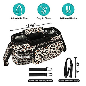 Universal Stroller Organizer with Insulated Cup Holders, Baby Stroller Organizer Bag Fits Any Strollers