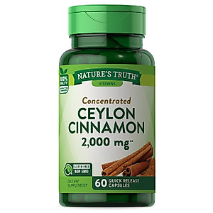 Nature's Truth Ceylon Cinnamon Pill Capsules | 2000mg | Non-GMO & Gluten Free Supplement
