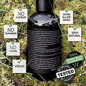 Hair Growth Shampoo for Men - Natural Biotin Boost with Argan Oil, Aloe Vera and Peat Mud - Effective Hair Loss Treatment for Thinning Hair - Helps With Dandruff