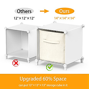 HOMIDEC Cube Storage Organizer, Heavy Duty Portable Closet Wardrobe with Door, 58in Large Closet Organizers and Storage with Hanging Rod for Clothes Yarns Toys Books Tools(20 cube white)