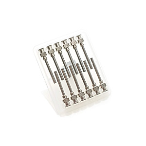 Dispense All - 12 Pack - 12 Gauge 1 Inch All Metal Blunt Tipped Dispensing Needle, Stainless Steel, Luer Lock | Refill Cartridges and Transfer Viscous Liquids Oils Glycerin Distillate Epoxy Adhesive