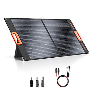 GRECELL 100W Portable Solar Panel for Power Station Generator, 20V Foldable Solar Cell Solar Charger with MC-4 High-Efficiency Battery Charger for Outdoor Camping Van RV Trip