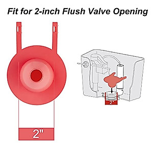 Toilet Flapper Replacement Kit, 2-inch Universal Toilet Stopper Flapper Compatible with American Standard Toilet Tank, Long-Lasting Rubber Seal Flapper with Stainless Steel Chain, Water Saving