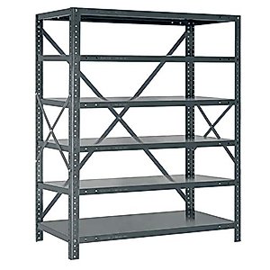Quantum Storage 39-1236-6 6-Shelf Ironman 22 Guage Steel Open Shelving Storage Unit, 36" W x 12" D x 39" H, Powder Coated Steel