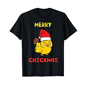 Merry Chickmas Cute Baby Chick Farm Christmas Gifts for Kids T-Shirt