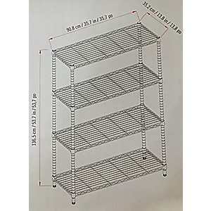 TRINITY 4 Tier Stainless Steel Wire Shelving Max weight 635kg