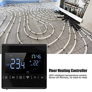 Floor Heating Controller, Floor Heating Controller, Wifi Touch Screen Programmable Thermostat Large LCD Display, programmable household thermostats