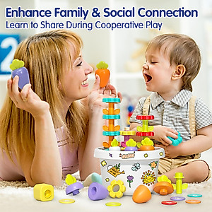 Baby Toys 6 to 12 Months - High Chair Toys with Powerful Suction Cups, Baby Rattles Shaker, Turn, Suction Toys for Baby 0-6-12-18 Months, Gift for Baby Boy & Girl