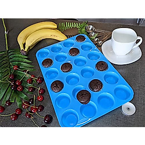 SAMZAREULO Silicone Muffin Pan Mini 24 Cups Cupcake Pan