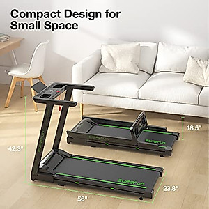 Superun Folding Treadmills for Home, 3HP Treadmill with LED for Walking & Running, Portable Treadmill with Bluetooth Connectivity APP