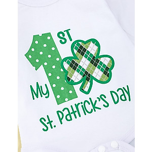 bilison My First St.Patrick's Day Outfit Baby Boy Girl Clothes Green Leaf Clover Pants Set