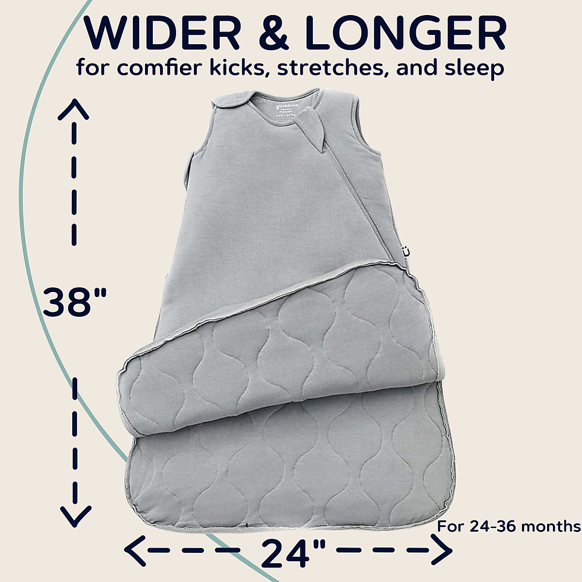 GUNAMUNA Unisex Baby Sleep Bag, Sleep Sack Sleeping Bag for Infants Toddlers, Easy Changing Diaper Zipper, 2.6 TOG, Magnolia, 18-24 Months