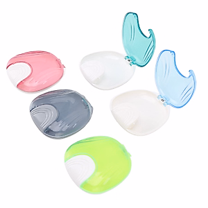 5pcs Slim Retainer Case, Portable Travel Denture Case Storage Container with Tight Snap Lock for Aligners Orthodontic Mouth Guard