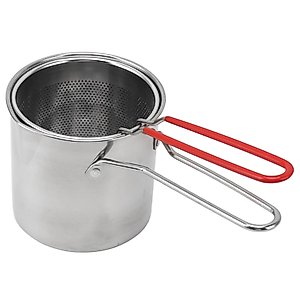 Fry Pot, 304 Stainless Steel Deep Fryer Pot with Basket and Anti Scalding Silicone Handle, Outdoor Deep Fryer for Frying Fish Seafood, French Fries, Chicken Wings Easy to