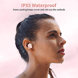 Togetface Kids Wireless Earbuds Bluetooth, Pink Cute Cat for Girls and School Classroom 5.0 with Microphone Small Ears Headphone Earphones Lightweight Premium Sound in-Ear Headset.