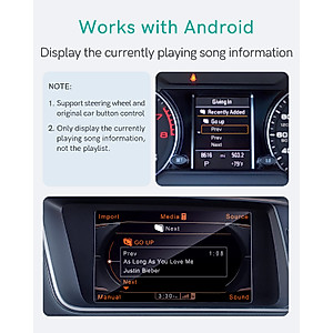 CHOOCL Bluetooth 5.0 aptX-HD Car Adapter Compatible for Audi AMI MMI, Mercedes Media Interface and Volkswagen MDI Connector (A2-Audi2G)