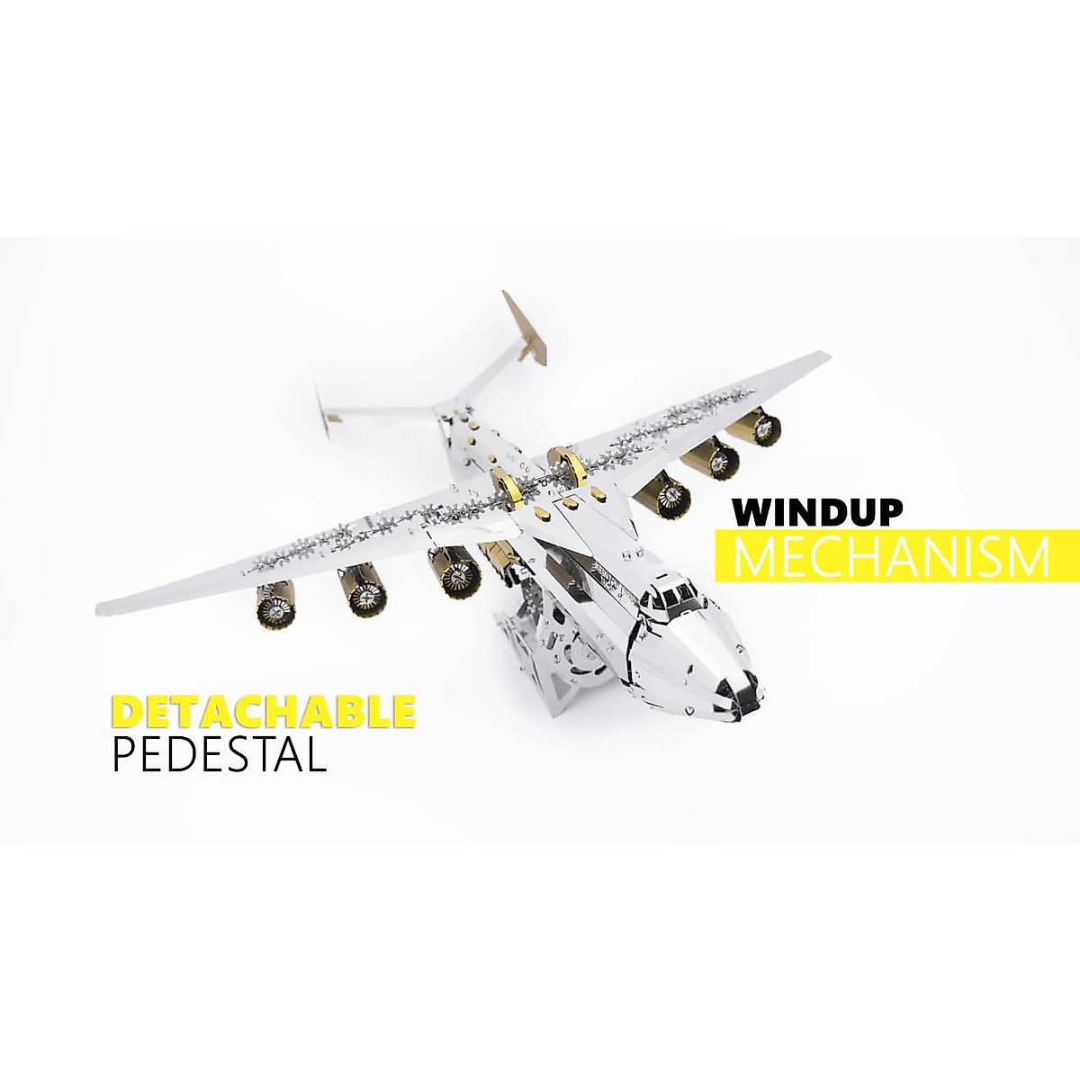 METAL-TIME ANTONOV Mriya AN-225 Exclusive Edition Official Product, Mechanical model, Cargo Aircraft, 3D Model DIY Kit, Airplane Working Model UKRAINIAN DREAM