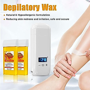 Roll On Wax Kit, Portable Wax Roller Kit for Hair Removal, Waxing Kit for Sensitive Skin, Smart Wax Heater Machine for Women and Men