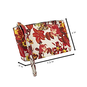 XOXO Women’s Large White Floral Saffiano Multifunction Solid/Patterned Wristlet