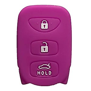Rpkey Silicone Keyless Entry Remote Control Key Fob Cover Case protector Replacement Fit For Hyundai Accent Elantra Sonata Kia Optima Rondo Spectra 95430-2G202 95430-3X500 95430-3K200 (Violet)